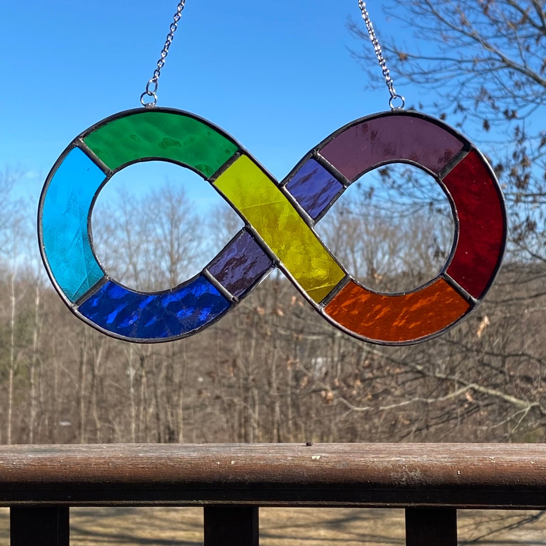 Rainbow Infinity Stained Glass Suncatcher - Etsy