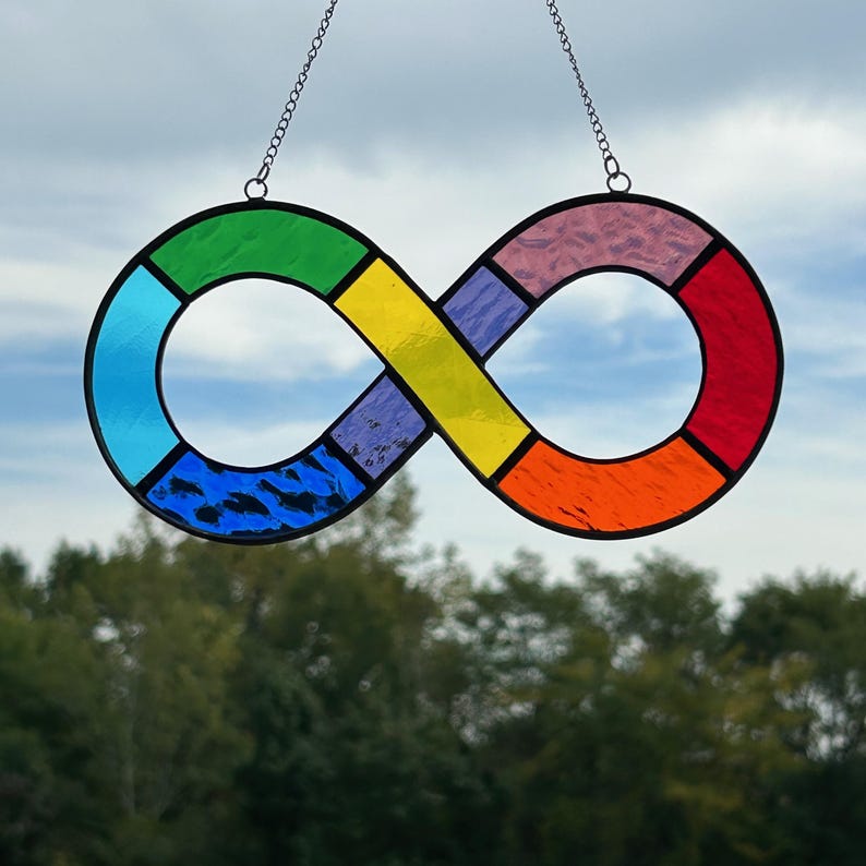 Rainbow Infinity Stained Glass Suncatcher - Etsy