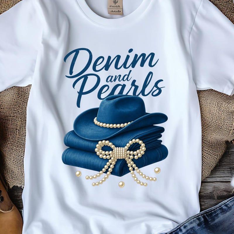 Denim and Pearls Western - Etsy
