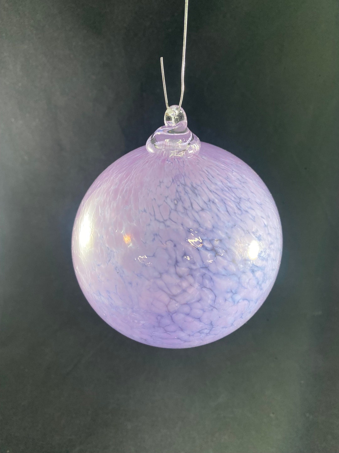 Light Purple Speckled Hand Blown Glass Ornament - Etsy