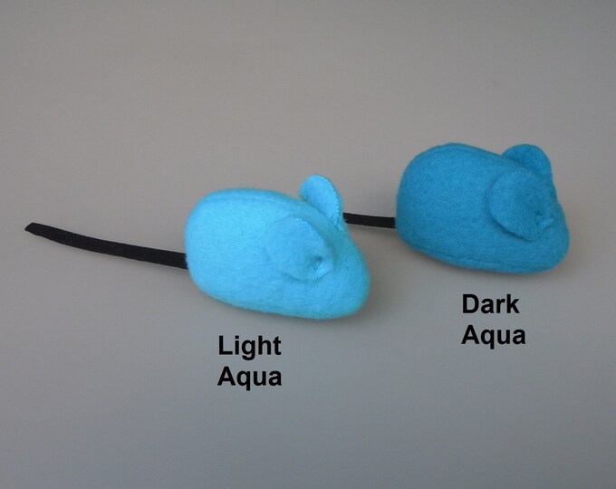 Catnip Mouse Cat Toy Light or Dark Aqua Fleece - Etsy