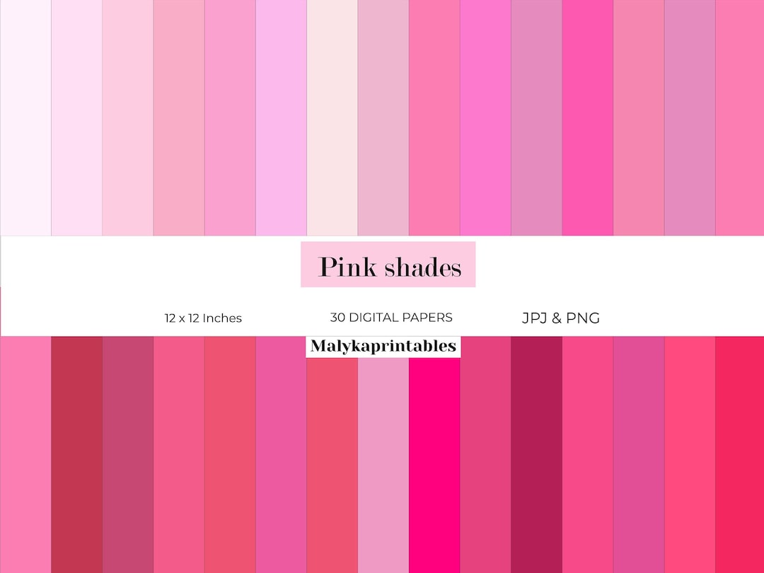 Pink Digital Paper Pack-30 Seamless Solid Colour Textures (commercial ...