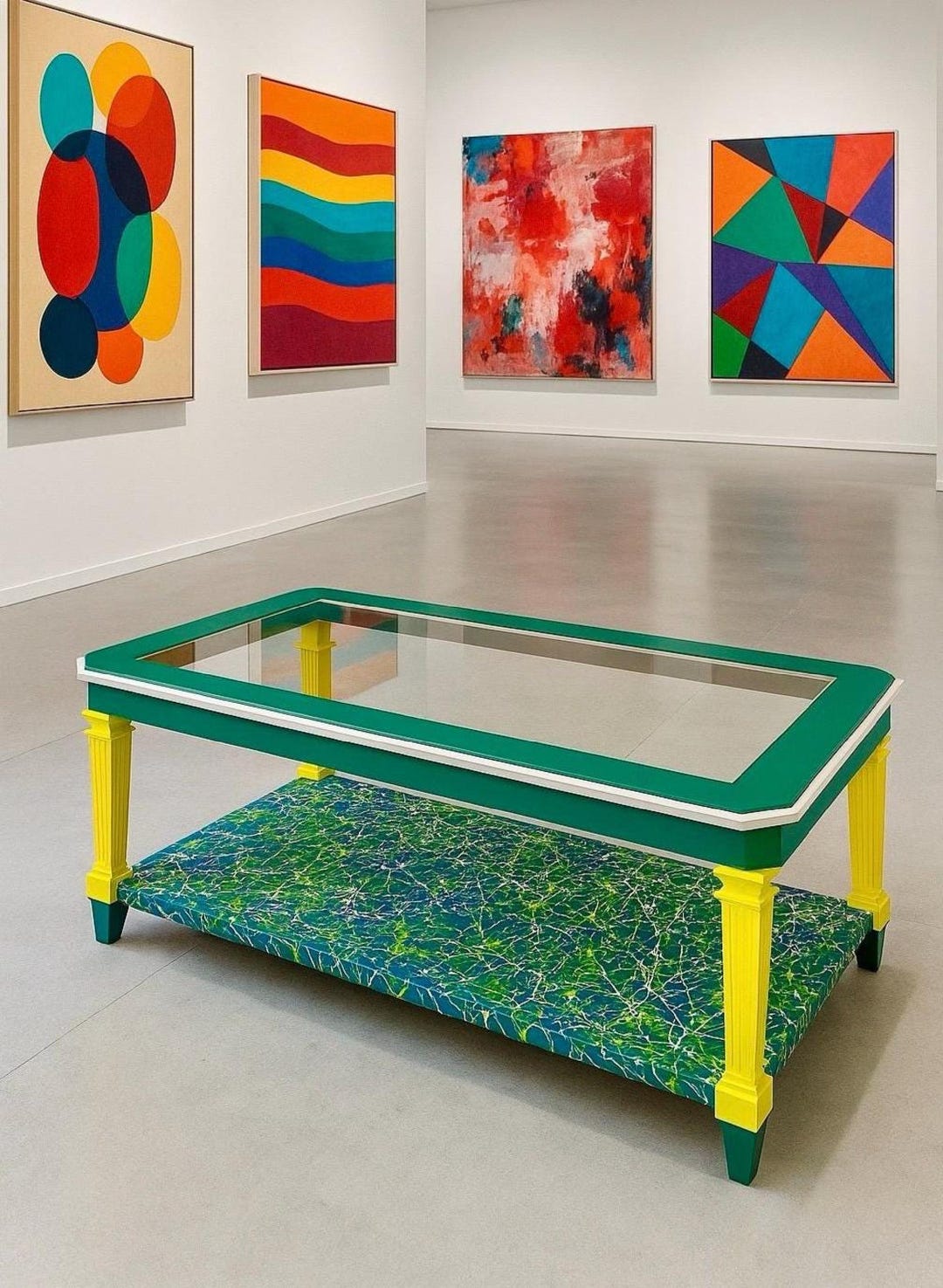 Handcrafted Pop Art Coffee Table: Pollock Inspired Neon Decor - Etsy