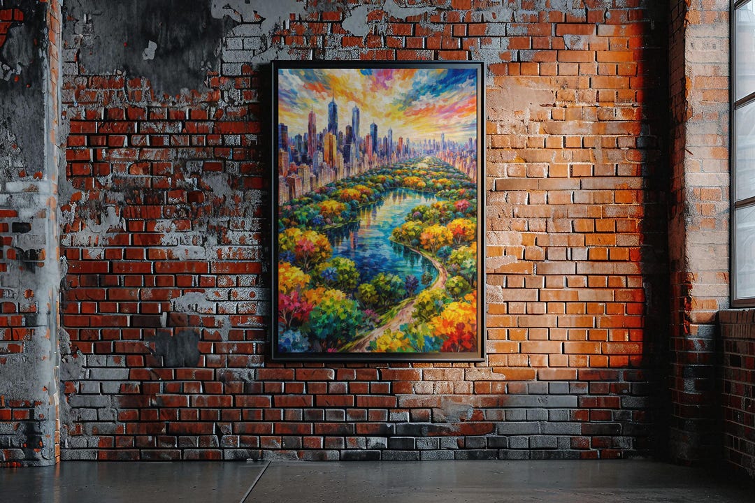 Colorful City Wall Art Printable, Abstract Skyline Digital Download ...