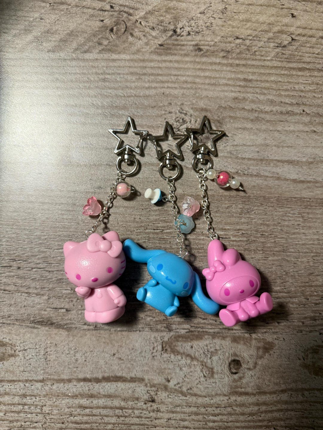 Hello Kitty & My Melody Pink Star Keychains | Kawaii Sanrio Charms ...