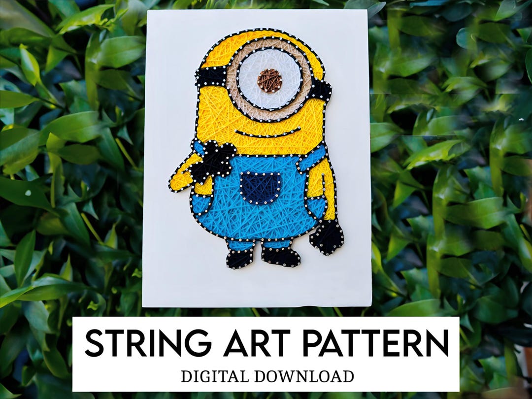 Minion String Art Pattern, DIY Minion Craft Project, DIY String Art ...
