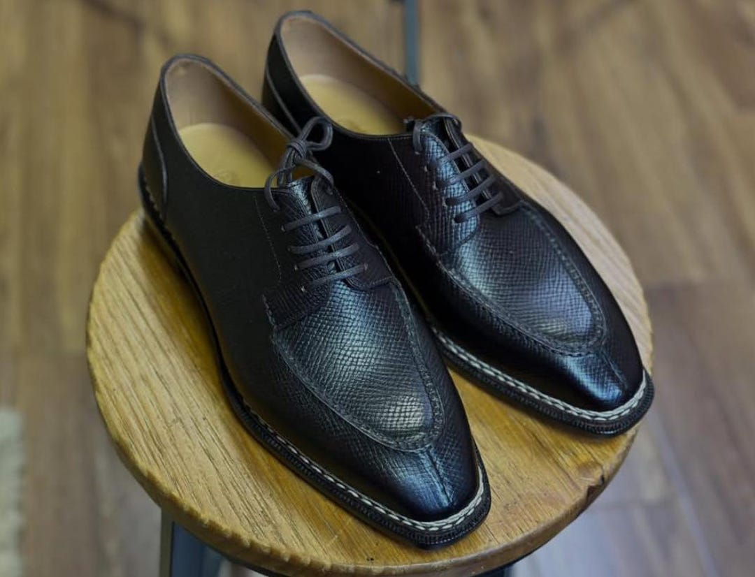 Men's Brown Split Toe Handmade Derby Shoes Men's Italian Norwegian ...