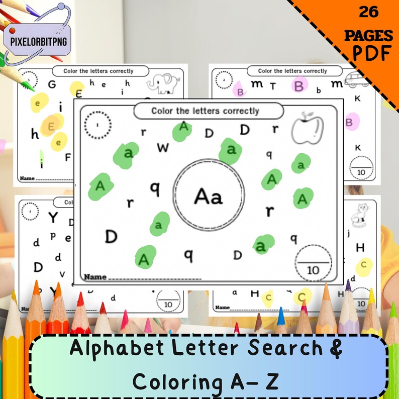 Alphabet Letter Recognition Coloring Worksheets A–Z | Preschool ...