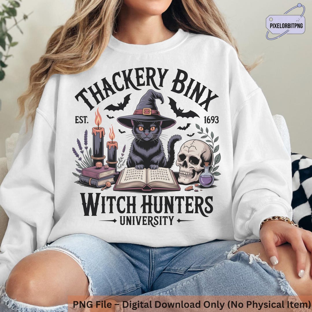 Witch Hunters University PNG – Gothic Halloween Black Cat Digital ...