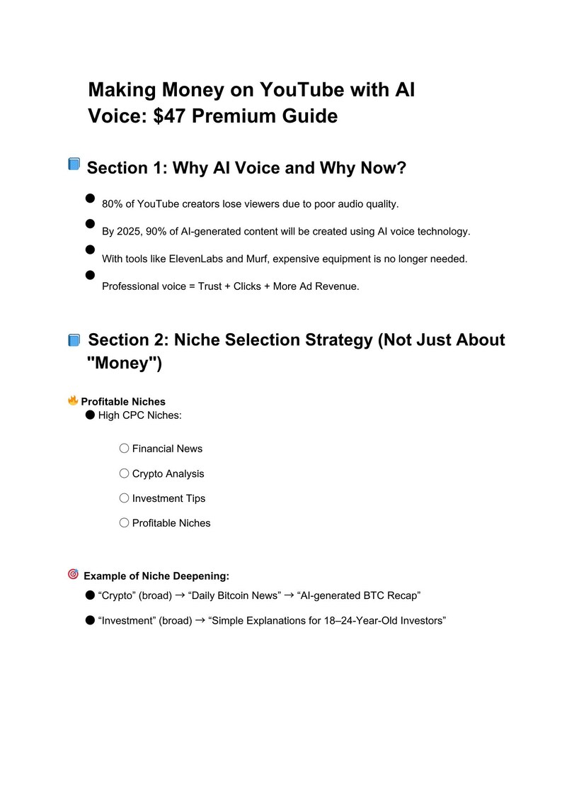 Youtube AI Voice Mastery 2024 - Make Money With Chatgpt & Elevenlabs - Passive Income Guide ...