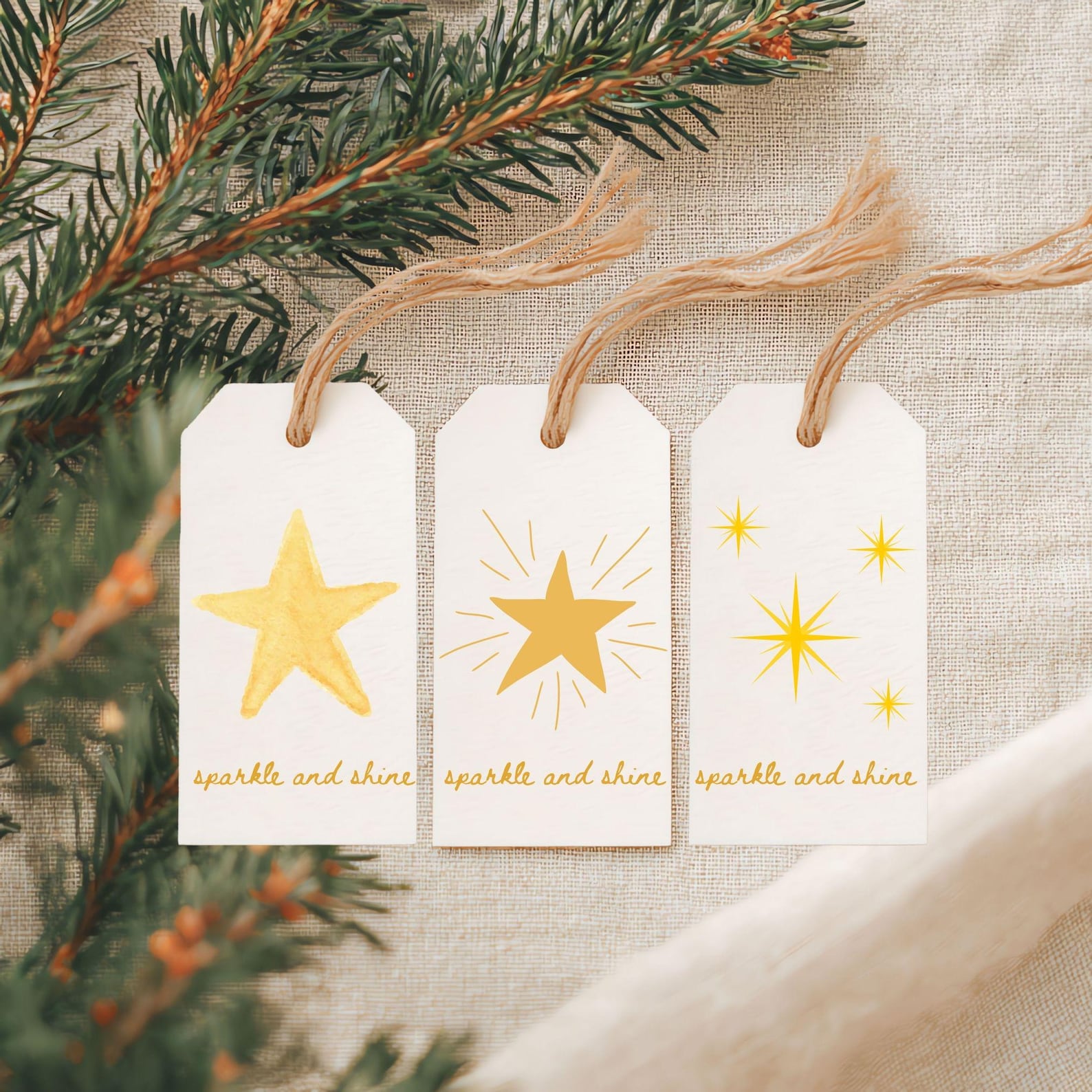 Printable Christmas Star Gift Tags- Instant Download - Etsy