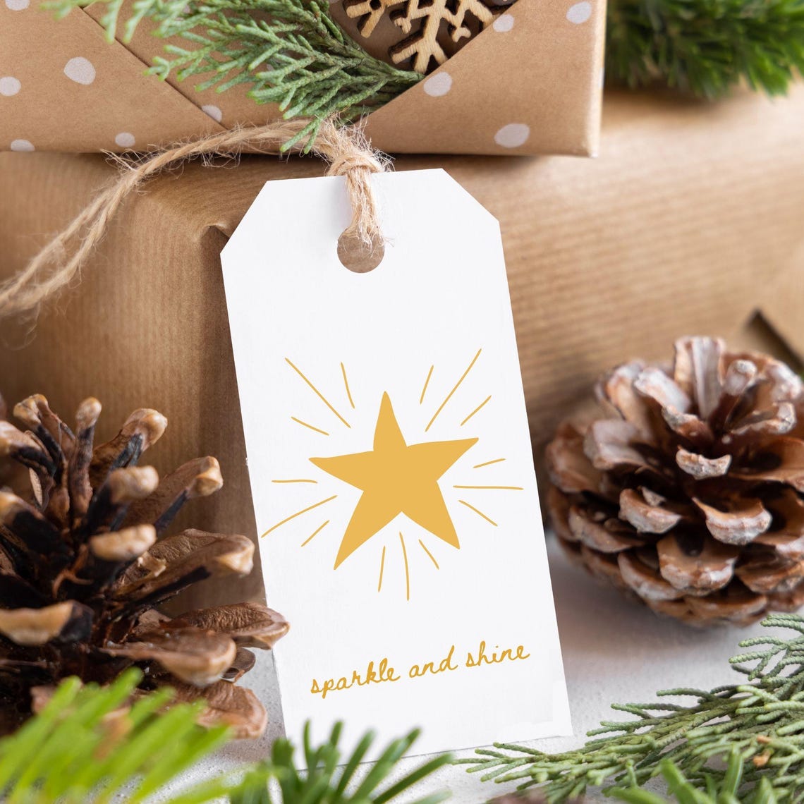 Printable Christmas Star Gift Tags- Instant Download - Etsy