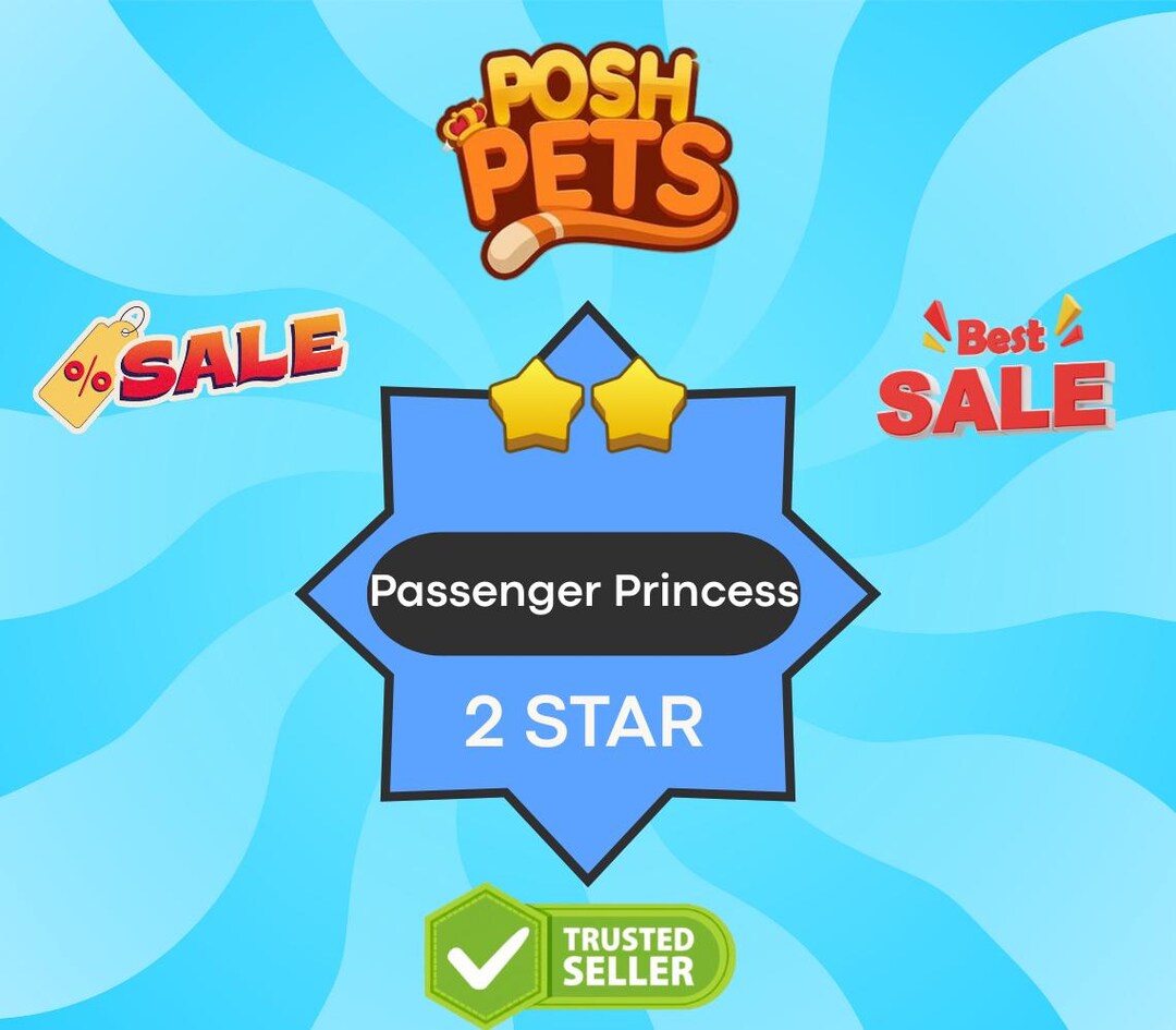 Monopoly_go Sticker Passenger Princess 2 Stars Set 13 |posh Pets Album ...