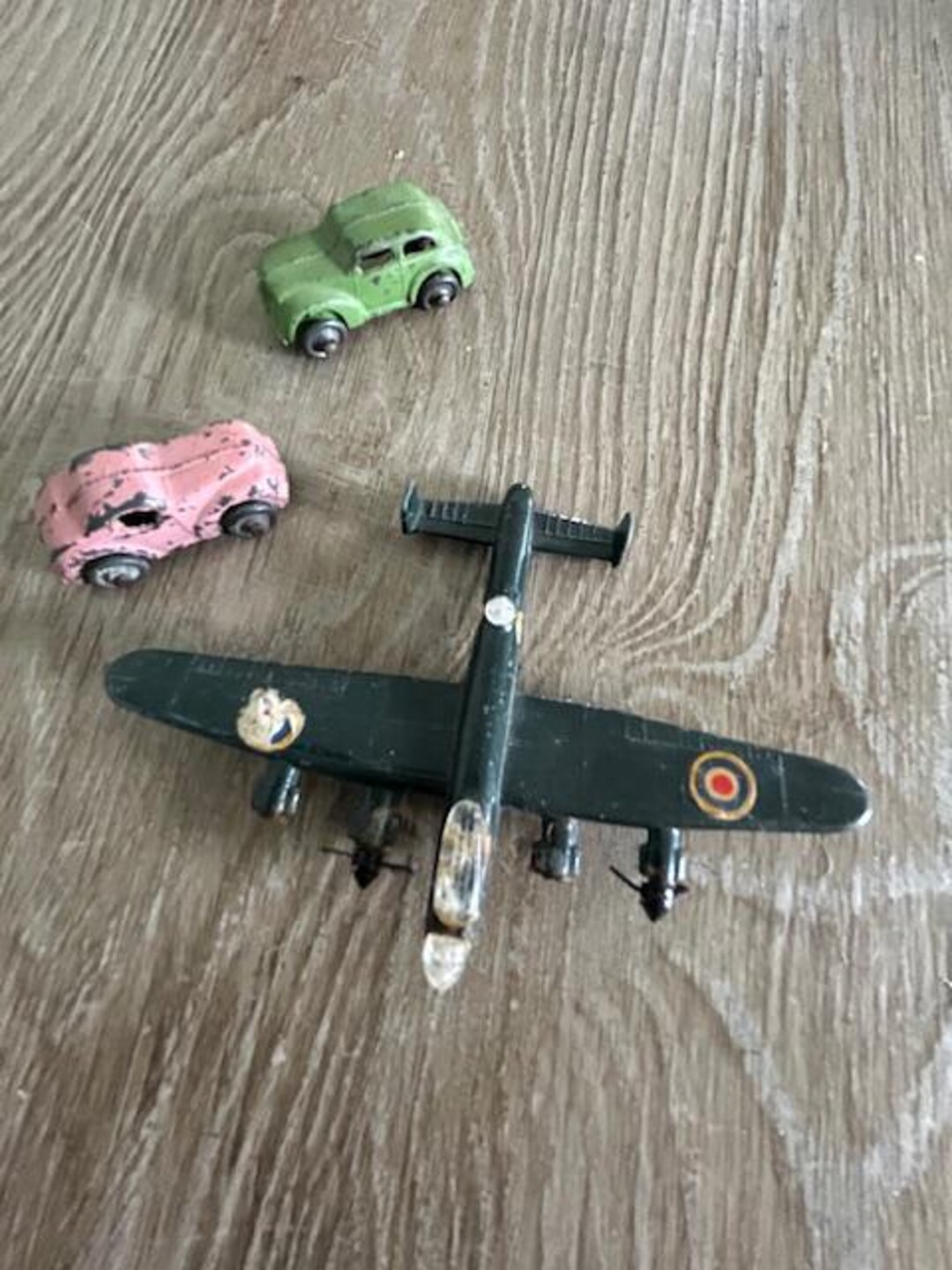 Vintage Die-cast Toy Airplane I Cars Set | RAF Bomber & Mid-century ...