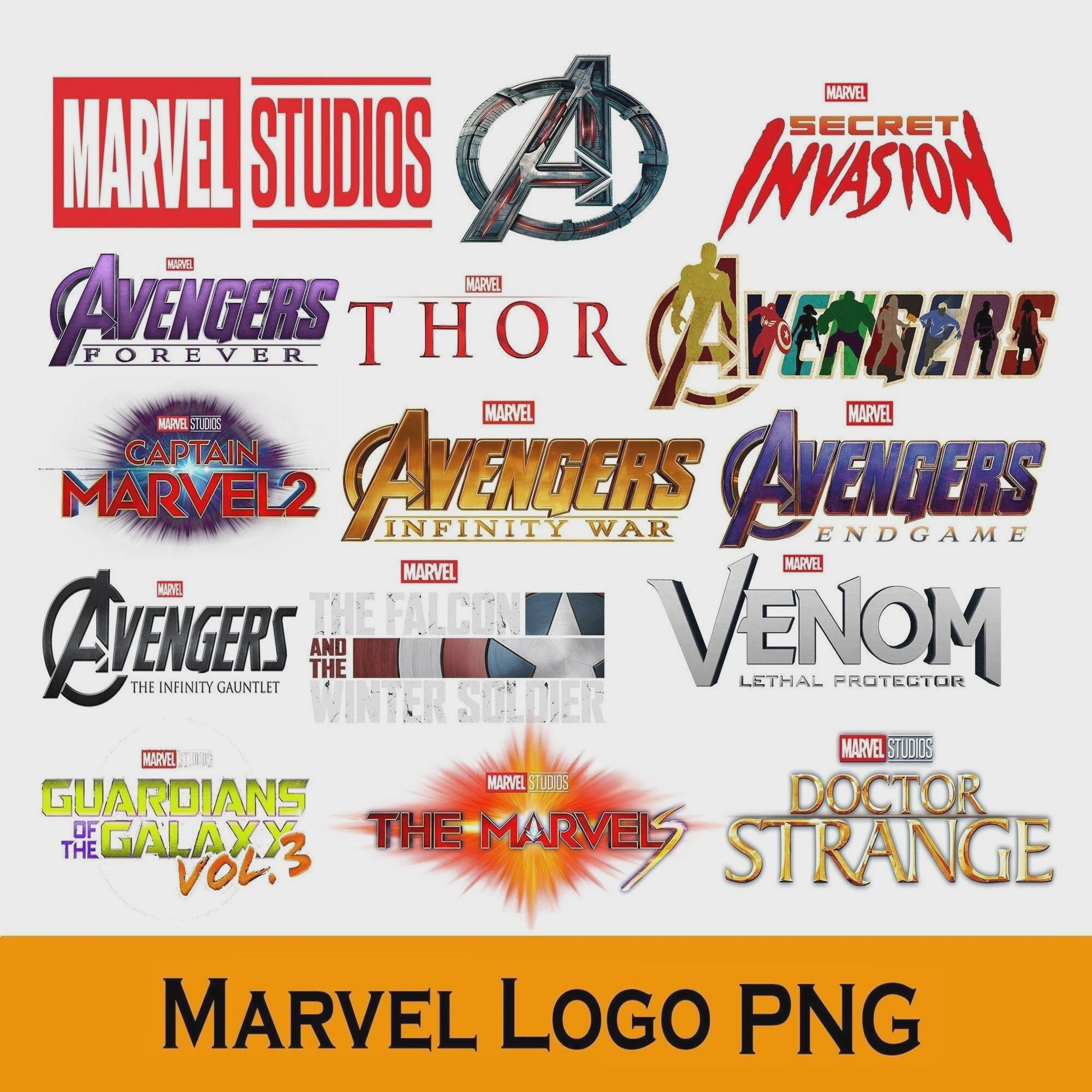 Marvel Logo Png Files for Print and Cricut Clipart, Avengers Png ...
