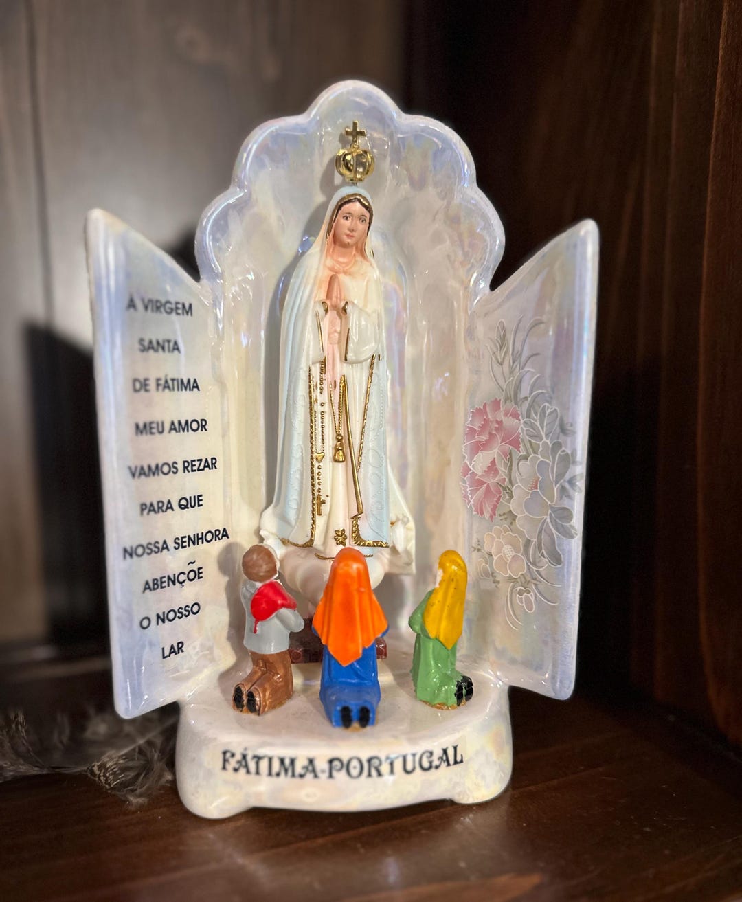Vintage Porcelain Our Lady of Fatima Statue: Portugal Marian Apparition ...