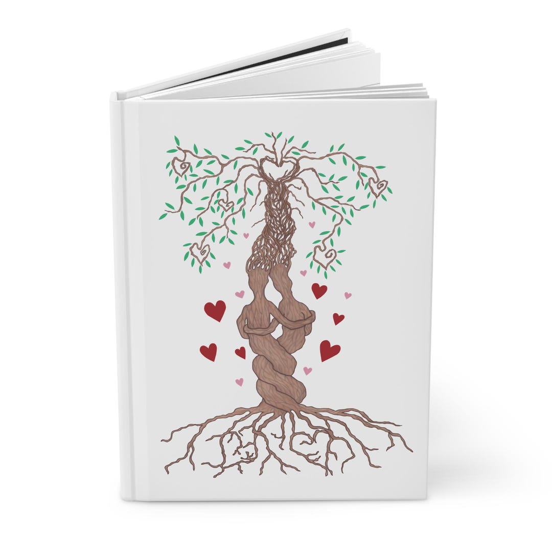 Trees Embrace Illustration Hardcover Journal | Love Roots, Heart ...