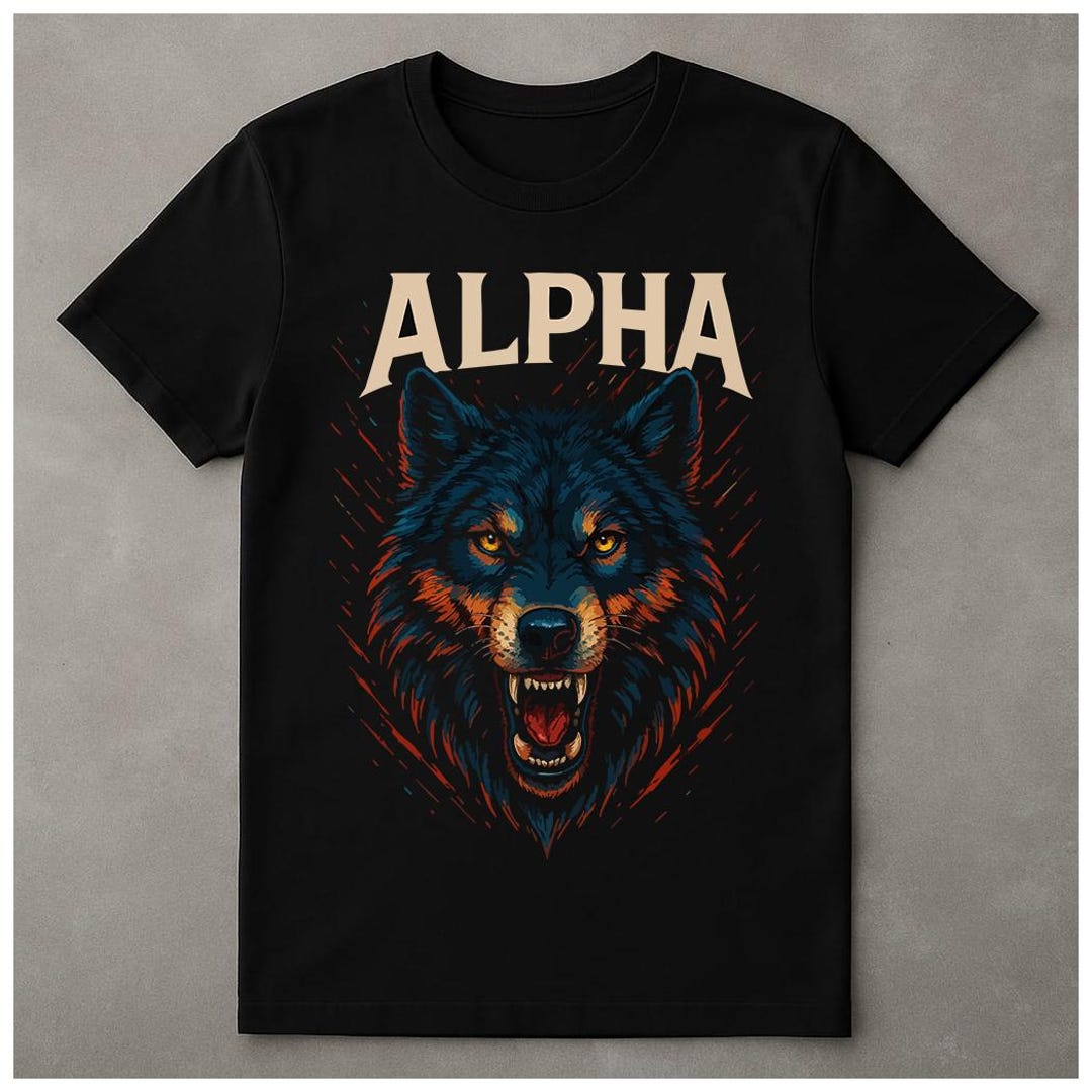 Fierce Alpha Wolf T-shirt Design | Animal Lover Gift (digital Download ...