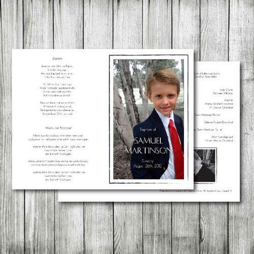 LDS Boy Baptism Program Printable Program CTR Grey Navy | Etsy UK