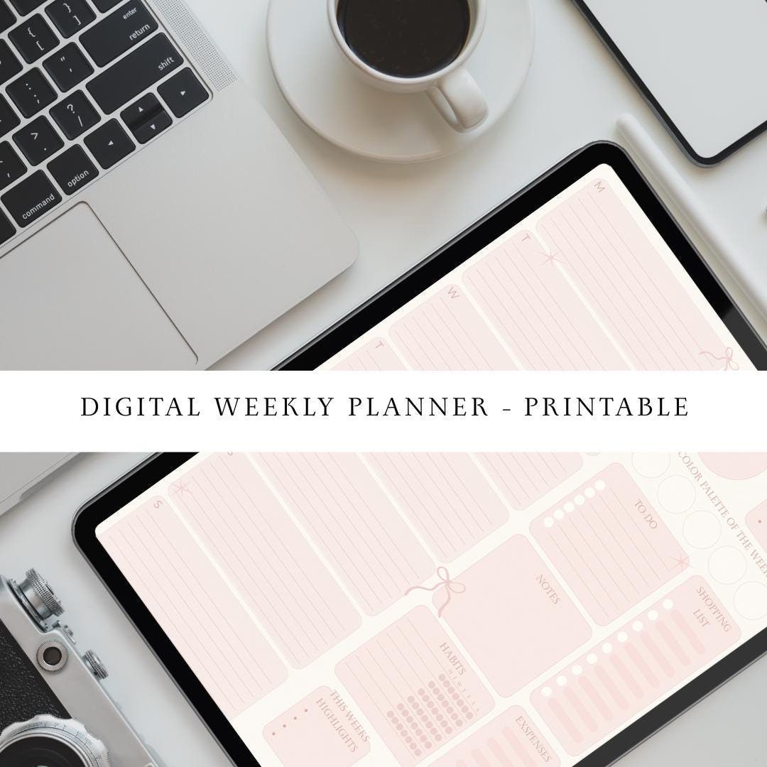 Printable Weekly Planner, Digital Download - Etsy