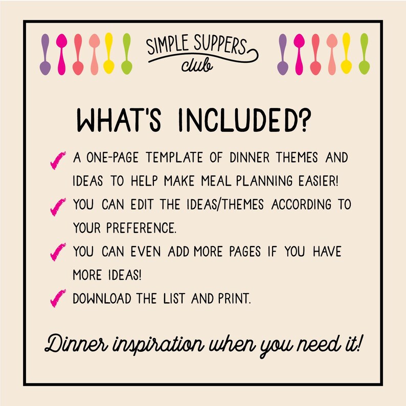 Editable Dinner Themes Planner: Weekly Meal Planning, Canva Printable ...