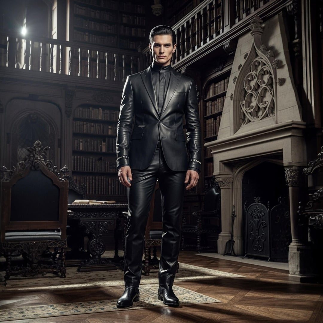 Genuine Leather Suit: Gothic Blazer & Pants - Custom Size - Etsy