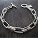 Minimalist Sterling Silver Rectangular Chain Link Bracelet multiple ...