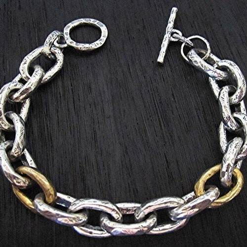 Rustic Handmade Sterling Silver Artisan Bracelet multiple - Etsy