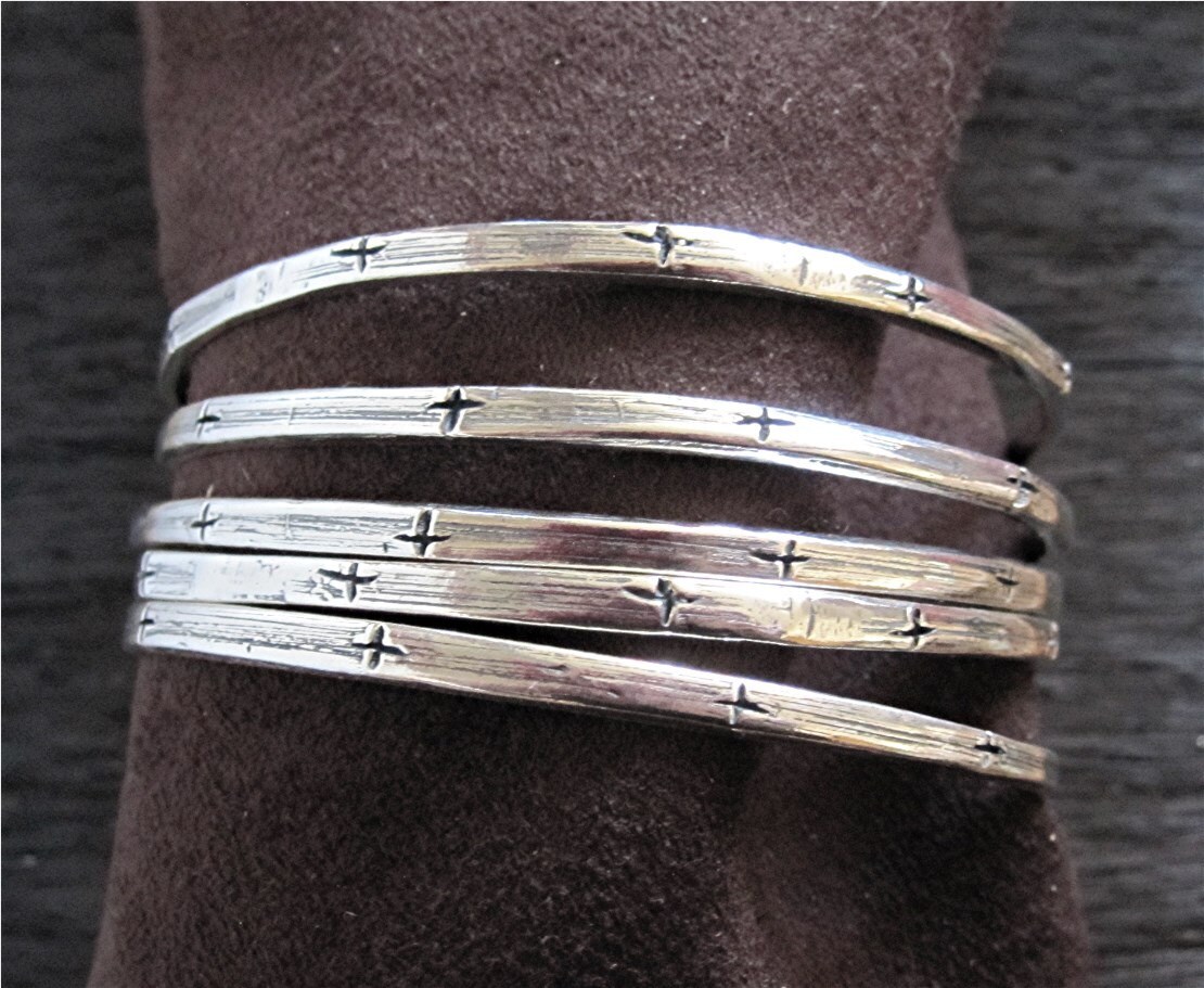 Handmade Artisan Cross Bangle Bracelet in Gold Bronze one | Etsy