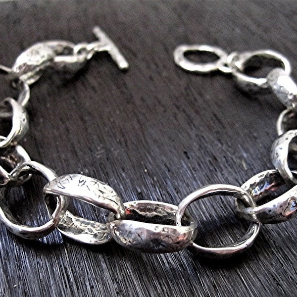 Chunky Sterling Silver Bracelet - Etsy