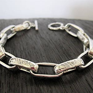 Mixed Metal Minimalist Chain Link Bracelet in Sterling Silver and Gold ...