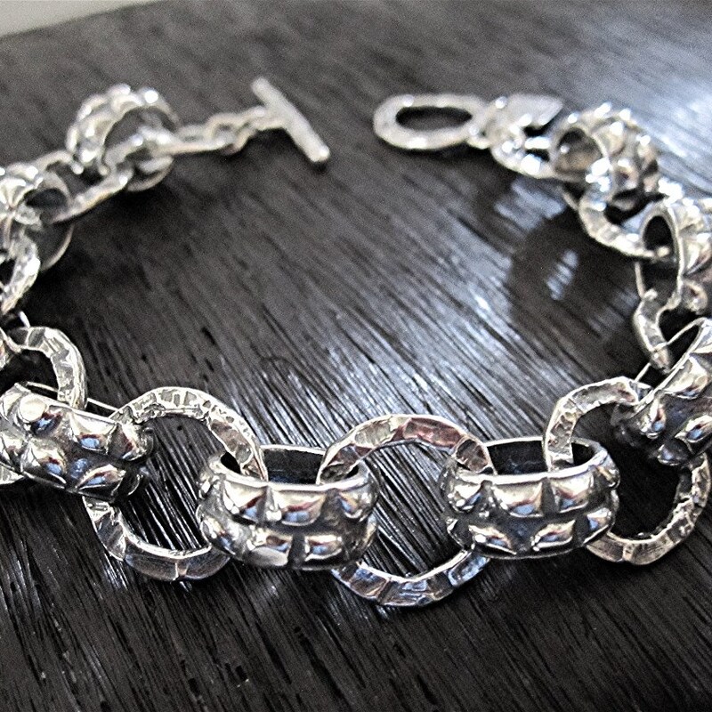 Chunky Sterling Silver Bracelet - Etsy