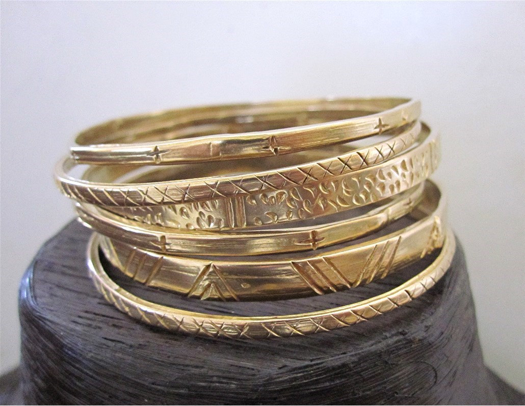 Handmade Artisan Cross Bangle Bracelet in Gold Bronze one | Etsy