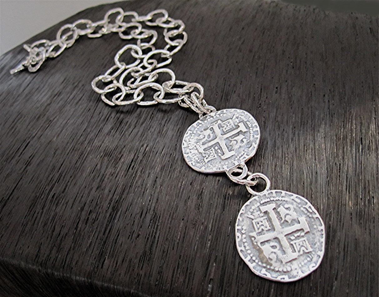 Sterling Silver Coin Pendant and Handmade Chain Link Necklace - Etsy