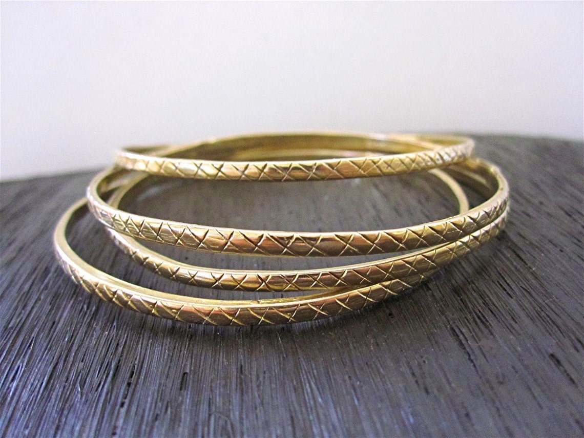Handmade Artisan Bangle Bracelet in Gold Bronze (one Bracelet) (N) - Etsy