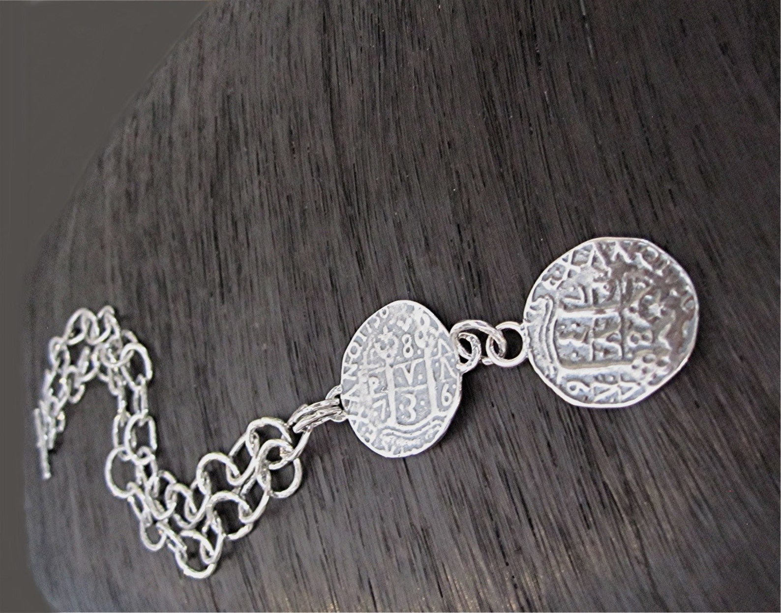 Sterling Silver Coin Pendant and Handmade Chain Link Necklace - Etsy