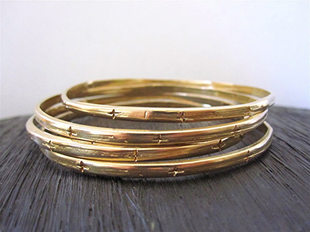 Handmade Artisan Cross Bangle Bracelet in Gold Bronze (one Bracelet ...