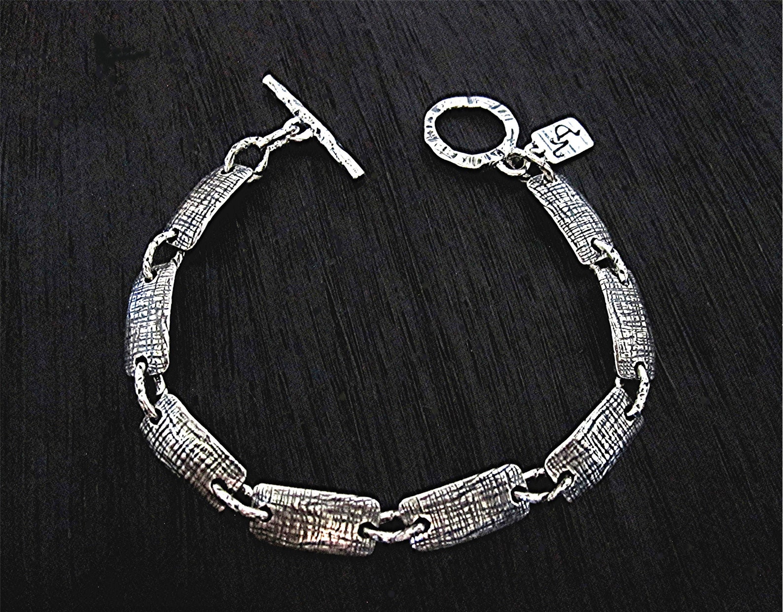 Textured Artisan Sterling Silver Chain Link Bracelet 7 - Etsy