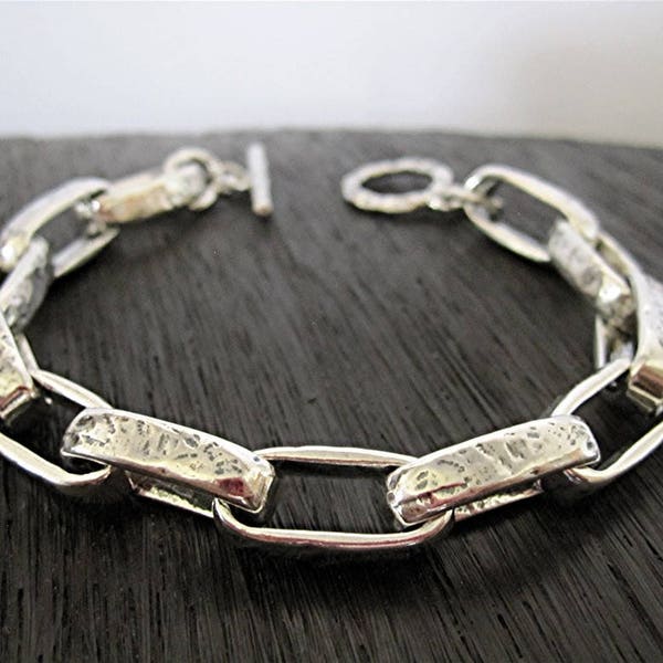 Chunky Sterling Silver Bracelet - Etsy