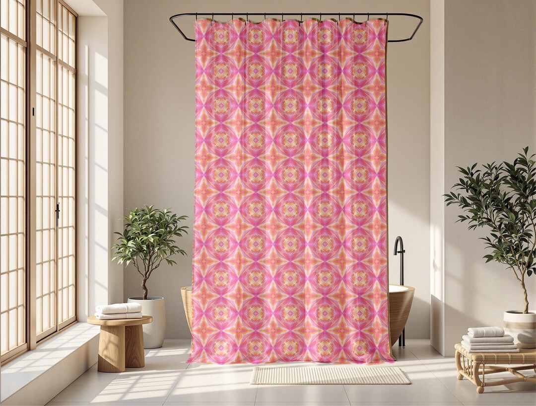Vibrant Patterned Shower Curtains, Bohemian Floral Shower Curtain, Dorm ...