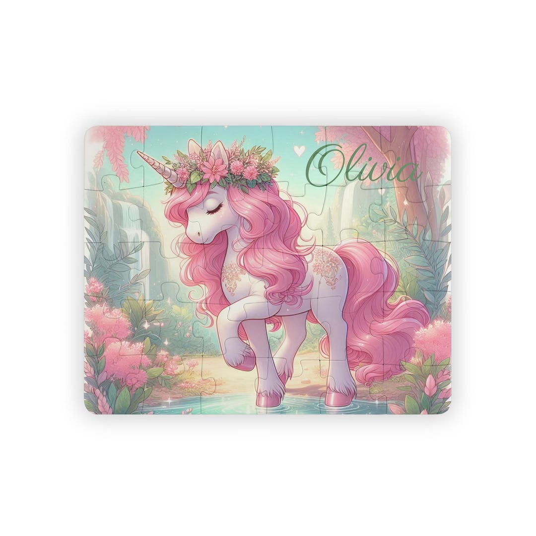 Personalized Unicorn Kids' Puzzle, Engaging 30-piece Fun, Educational ...