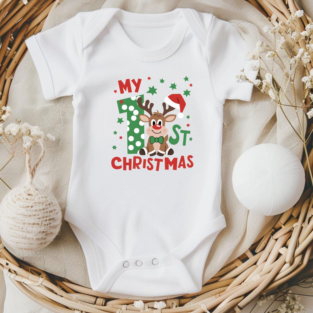 My 1st Christmas Infant Onesie, Baby Holiday Outfit, Cute Christmas ...