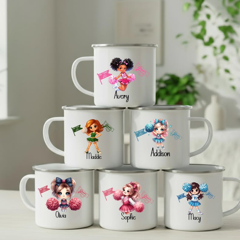 Personalized Cheerleader Enamel Camping Mug | Available in 6 Designs ...