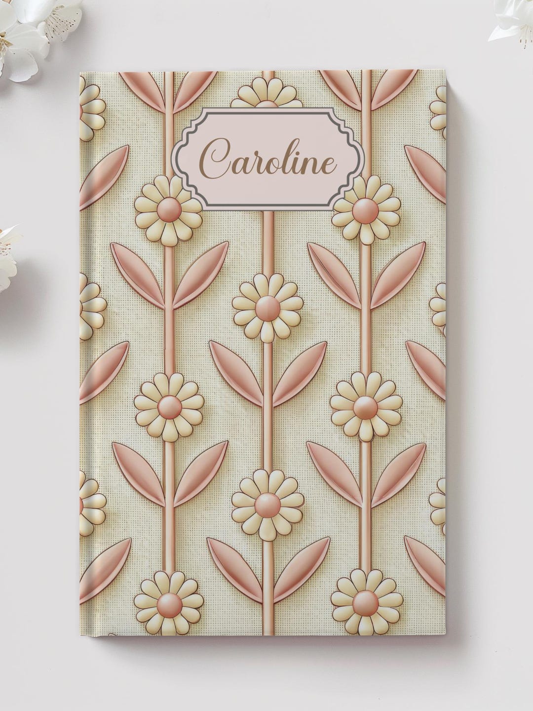 Floral Hardcover 3D Look Journal With Personalized Name, Creative ...