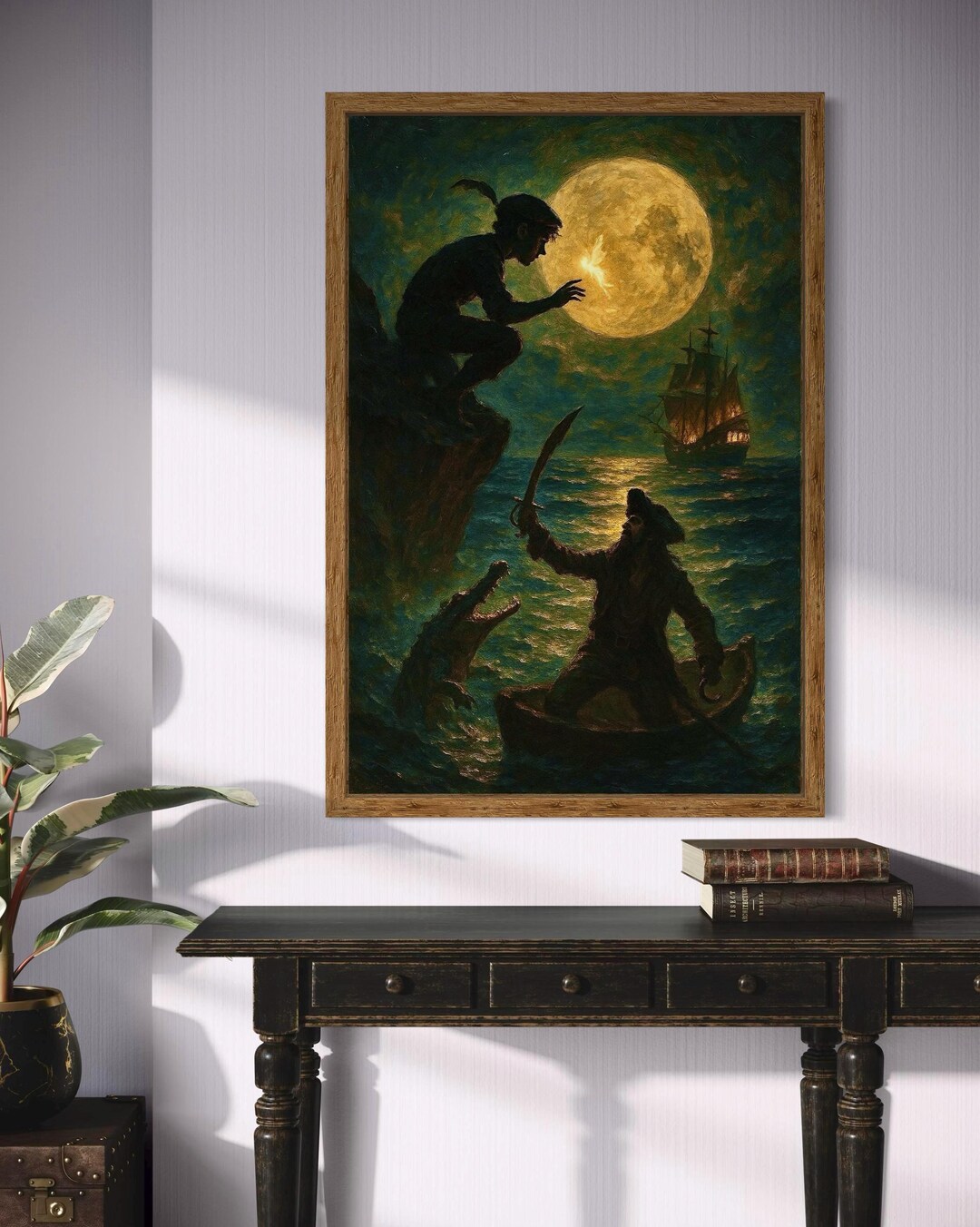 Peter Pan and Hook Wall Art Print | Nursery Room Decor | Neverland ...