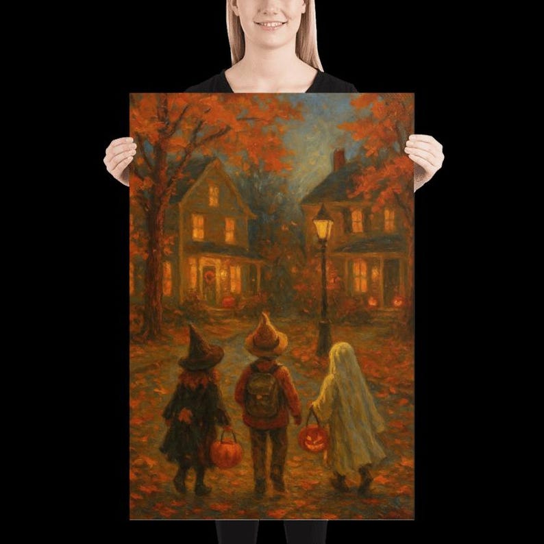 Nostalgic New England Halloween Print Poster - Etsy