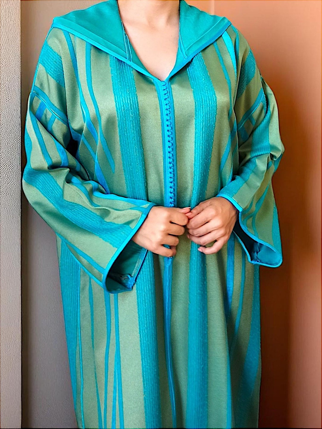 BLUE OASIS DJELLABA – Moroccan Jellaba, Elegant Gown Dress for ...