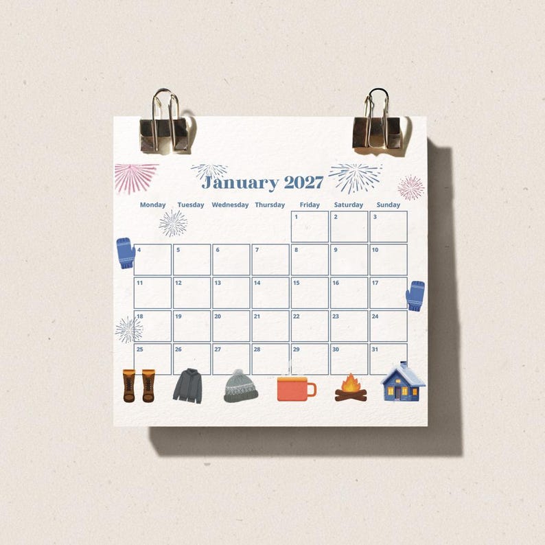 2026-2027 Cute Calendar Printable, Teacher Planning Editable Calendar ...