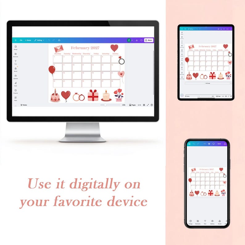 2026-2027 Cute Calendar Printable, Teacher Planning Editable Calendar ...