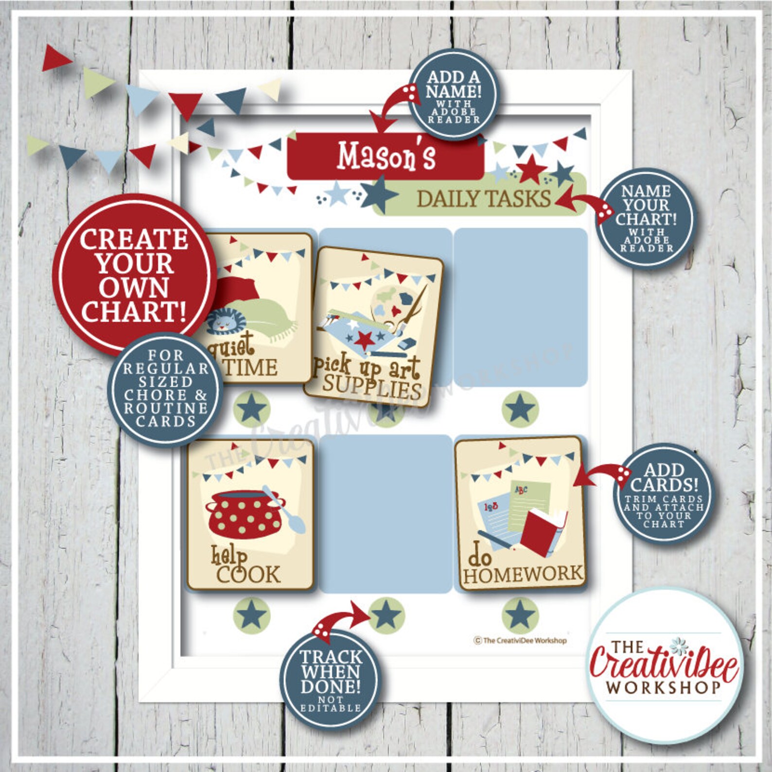 Bedtime Routine Cards for Children 18 Printable Blue Cards - Etsy